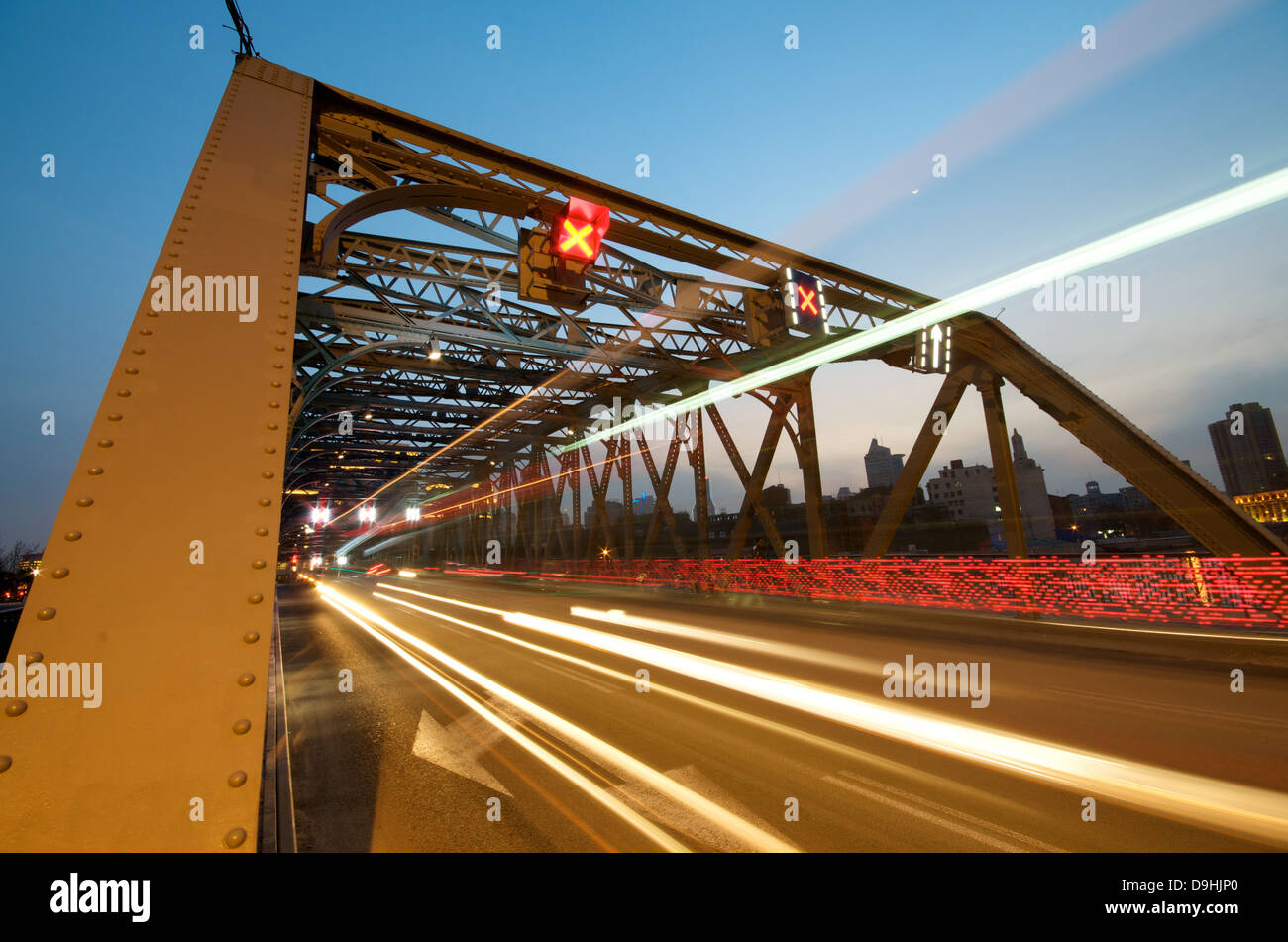 Shanghai Bridge Traffic at night Stock Photo - Alamy