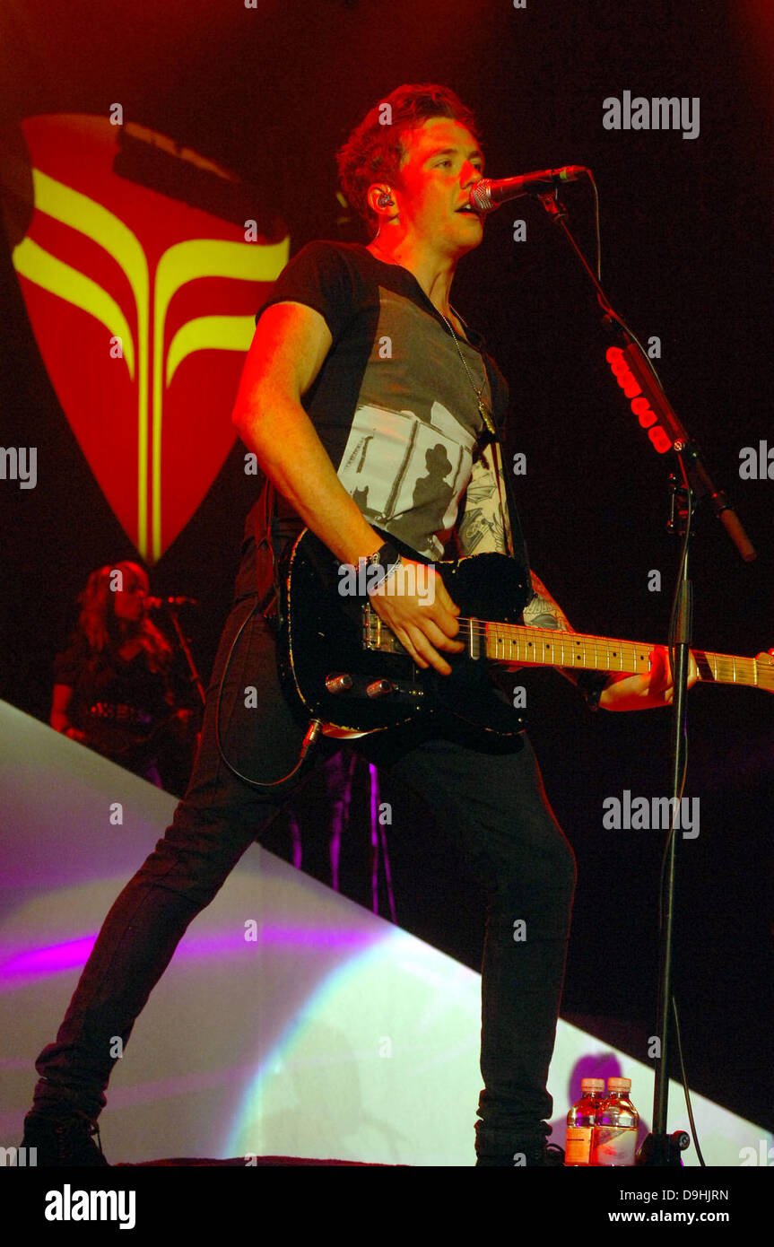 Danny Jones of McFly performing live at the Sheffield Arena Sheffield ...