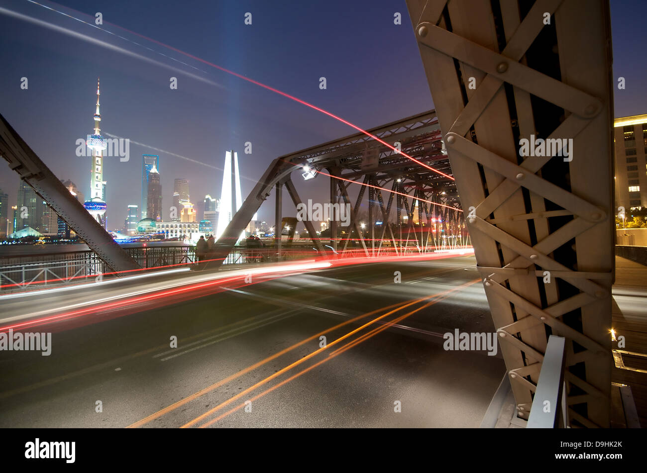 Shanghai Bridge Traffic at night Stock Photo - Alamy