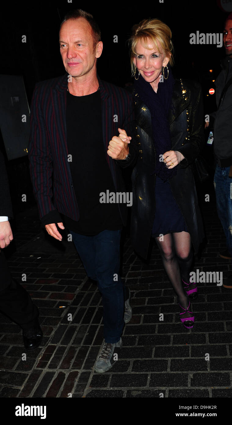 Sting, real name Gordon Sumner, and wife Trudie Styler outside The Box ...