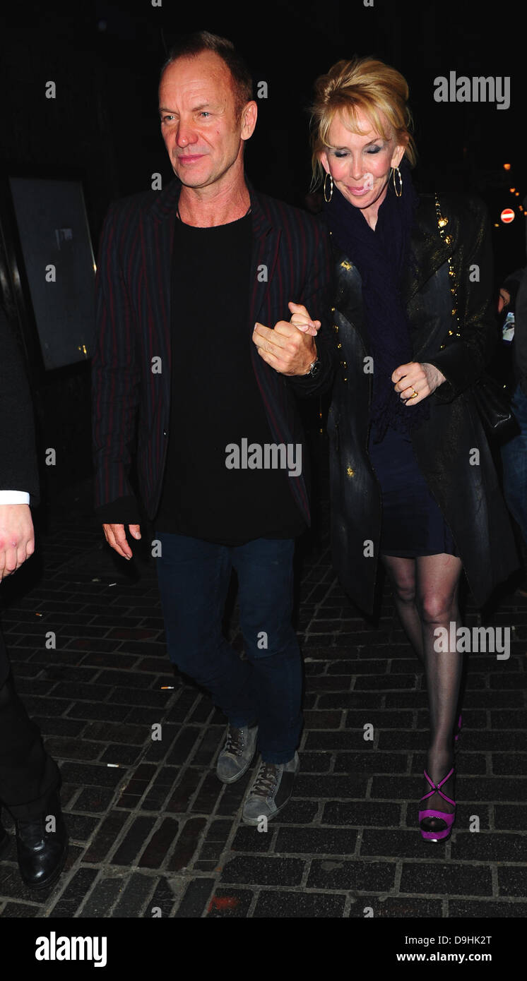 Sting, real name Gordon Sumner, and wife Trudie Styler outside The Box ...