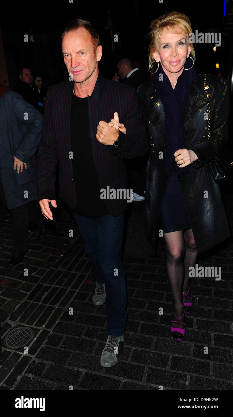 Sting, real name Gordon Sumner, and wife Trudie Styler outside The Box ...