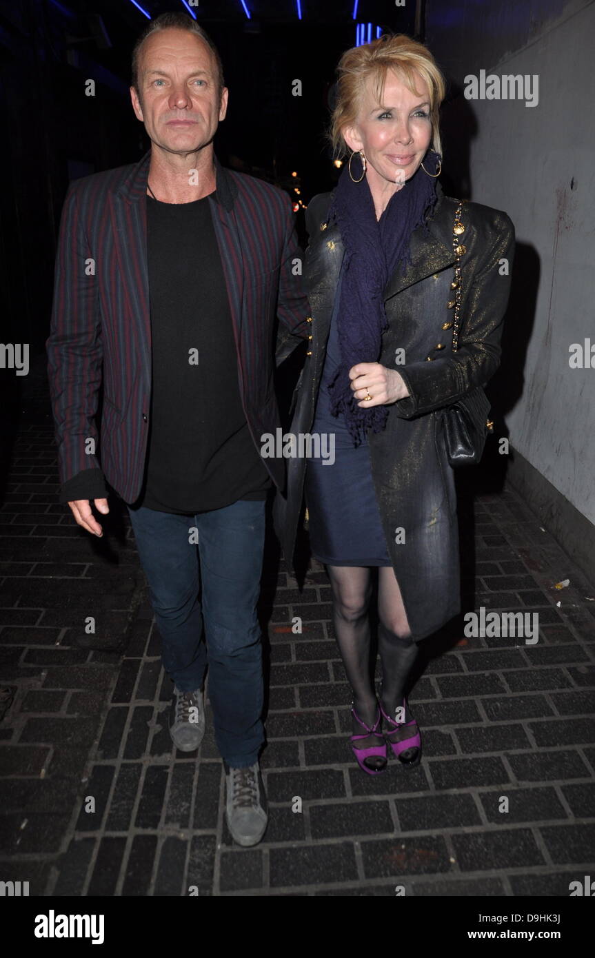 Sting, real name Gordon Sumner, and wife Trudie Styler outside The Box ...