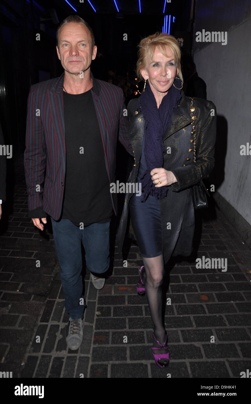 Sting, real name Gordon Sumner, and wife Trudie Styler outside The Box ...