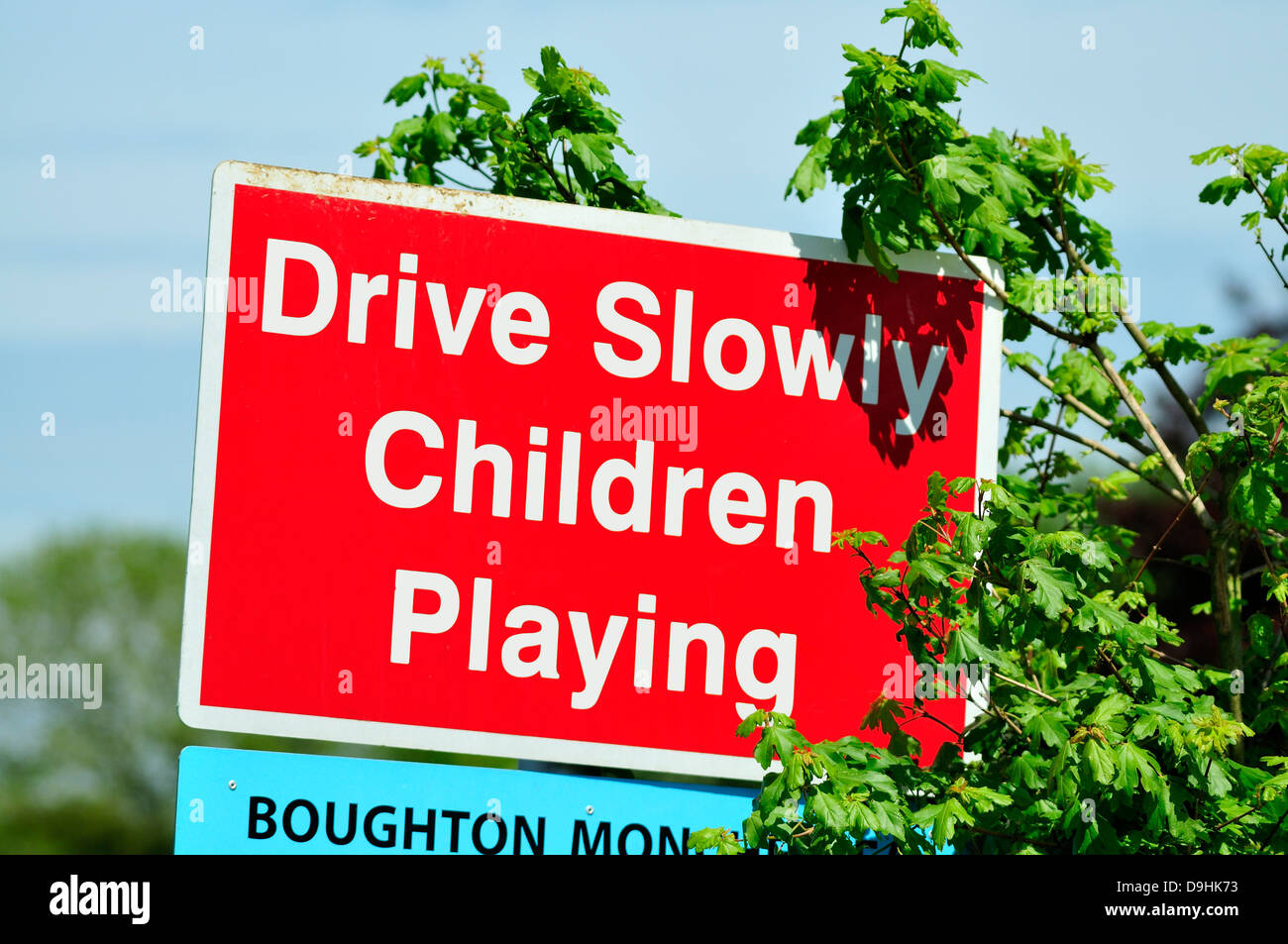 Boughton Monchelsea village, Kent, England. Sign: "Drive slowly ...