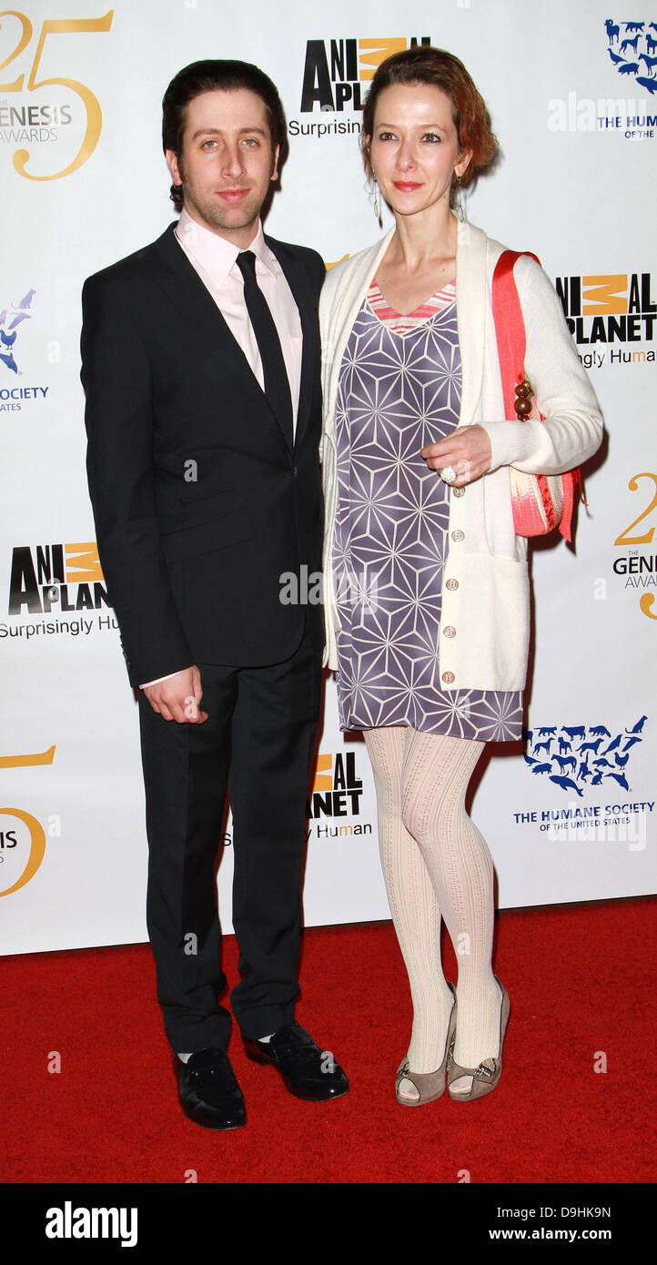 Simon Helberg and Jocelyn Towne 25th Anniversary Genesis Awards held at ...