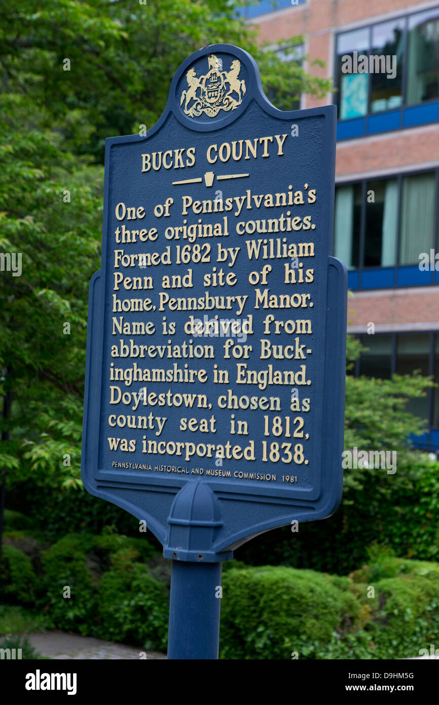 BUCKS COUNTY One of Pennsylvania's three original counties. Formed 1682 ...
