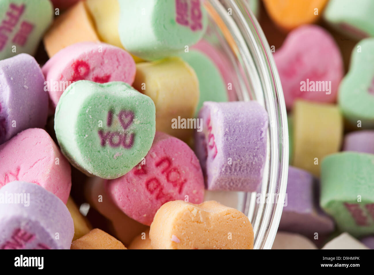 Colorful Conversation Hearts Candy for Valentines Day Stock Photo - Alamy