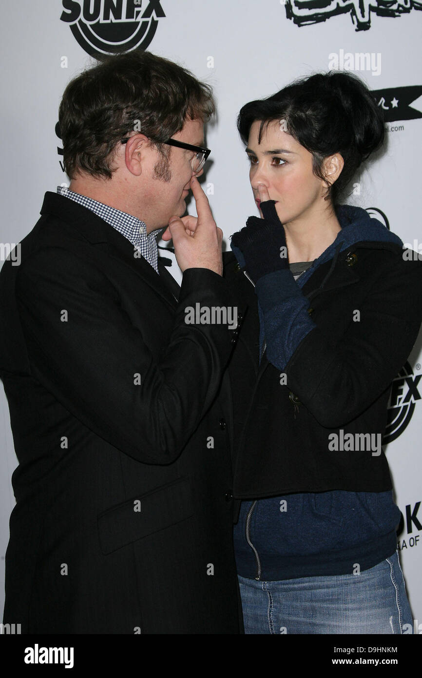 Rainn Wilson and Sarah Silverman Los Angeles Premiere of "Super" held ...