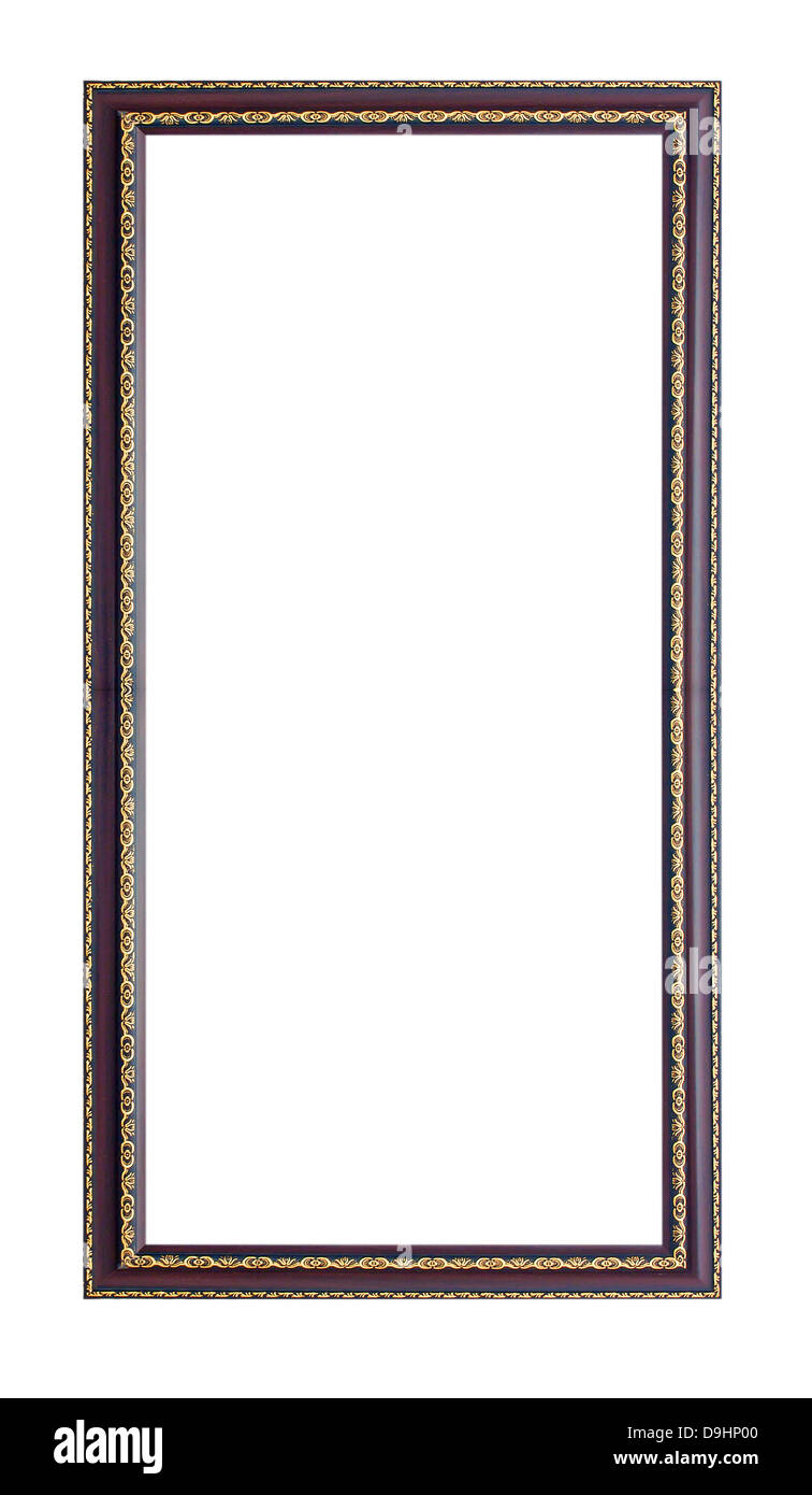 Ancient wooden frame isolated on white background Stock Photo - Alamy