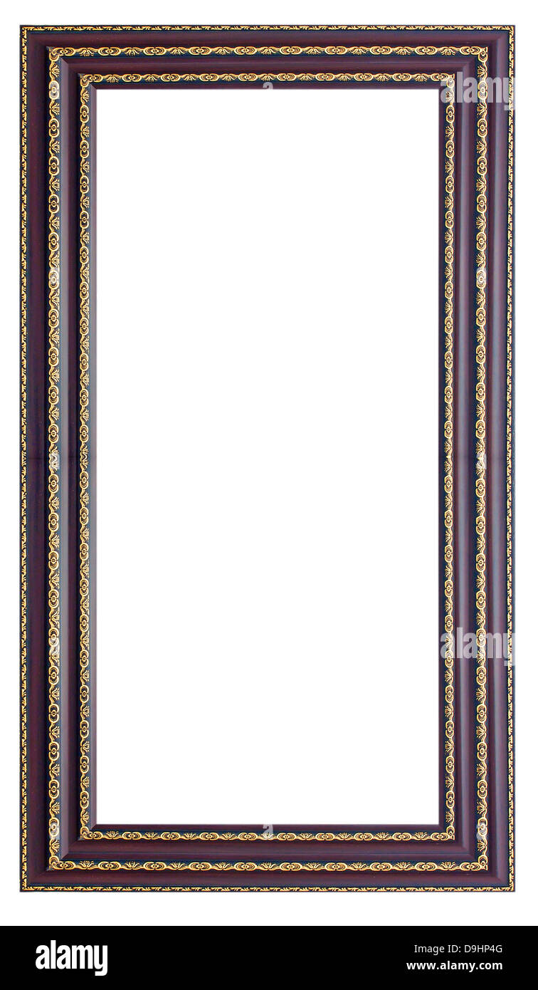 Ancient wooden frame isolated on white background Stock Photo - Alamy