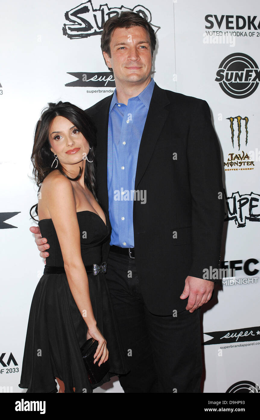 Nathan Fillion, Mikaela Hoover Los Angeles Premiere of "Super" held at ...