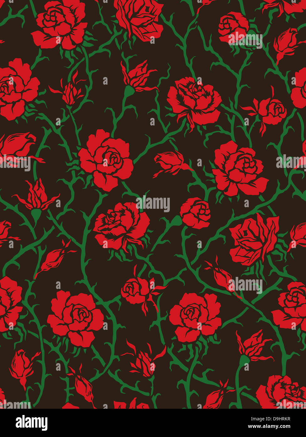 Red roses. Seamless pattern Stock Photo - Alamy