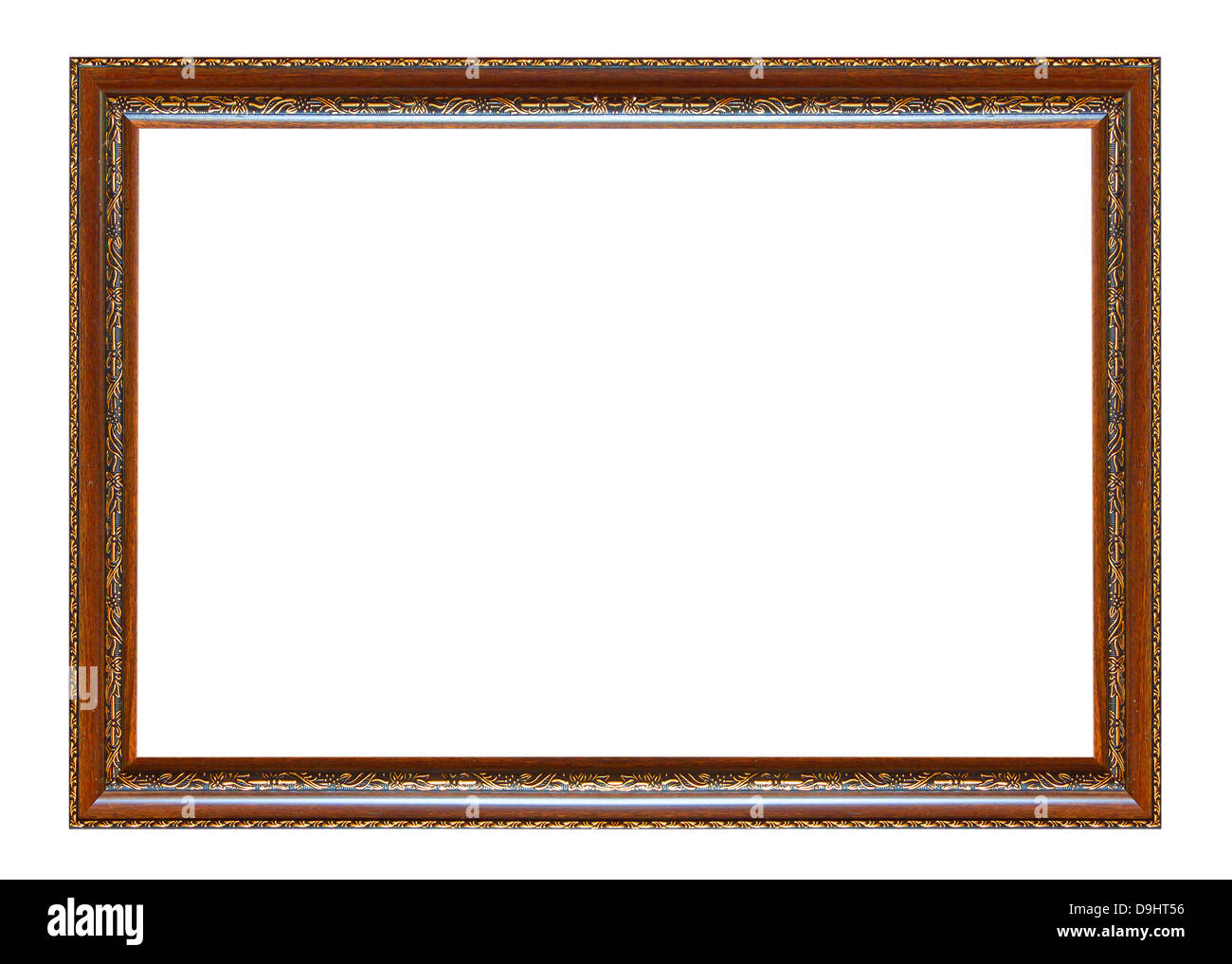 Ancient wooden frame isolated on white background Stock Photo - Alamy