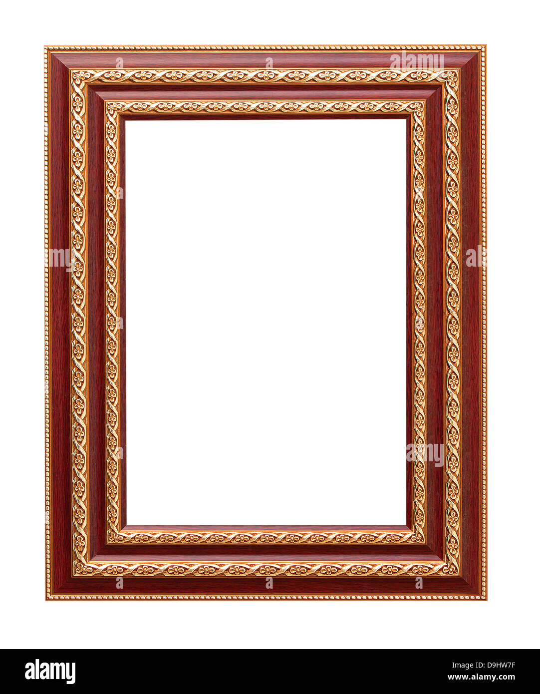 Ancient wooden frame isolated on white background Stock Photo - Alamy