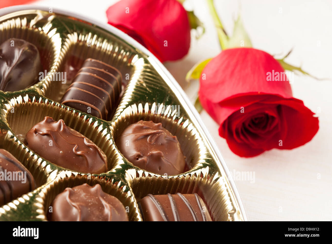 Box of Assorted Chocolates for Valentine's Day Stock Photo - Alamy