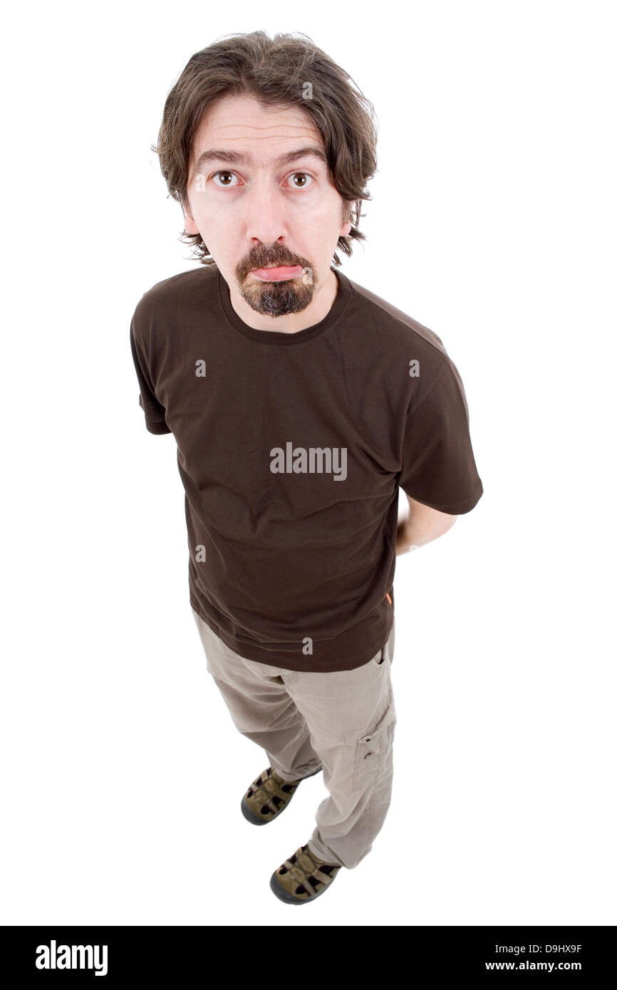 young casual man full body in a white background Stock Photo - Alamy