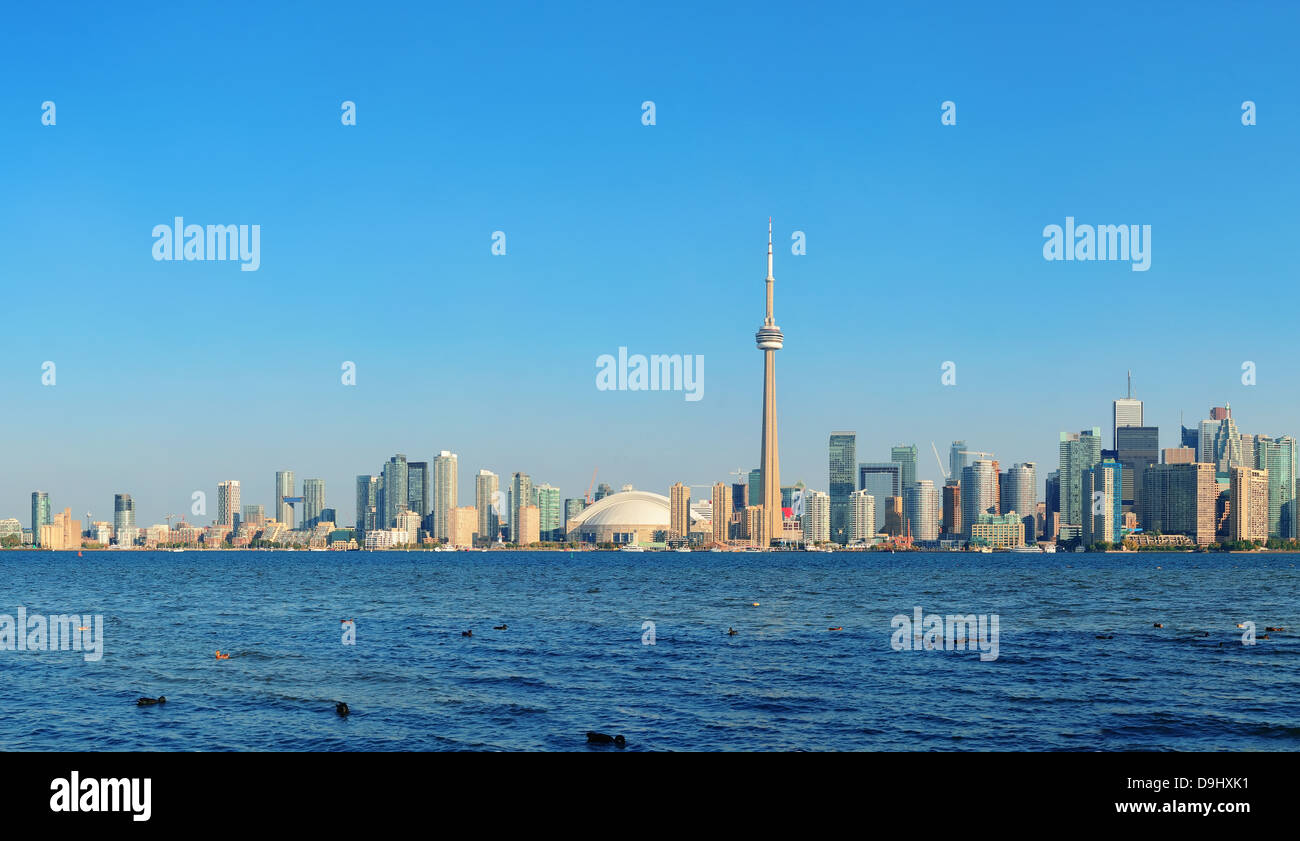 Toronto skyline panorama over lake with urban architecture Stock Photo ...