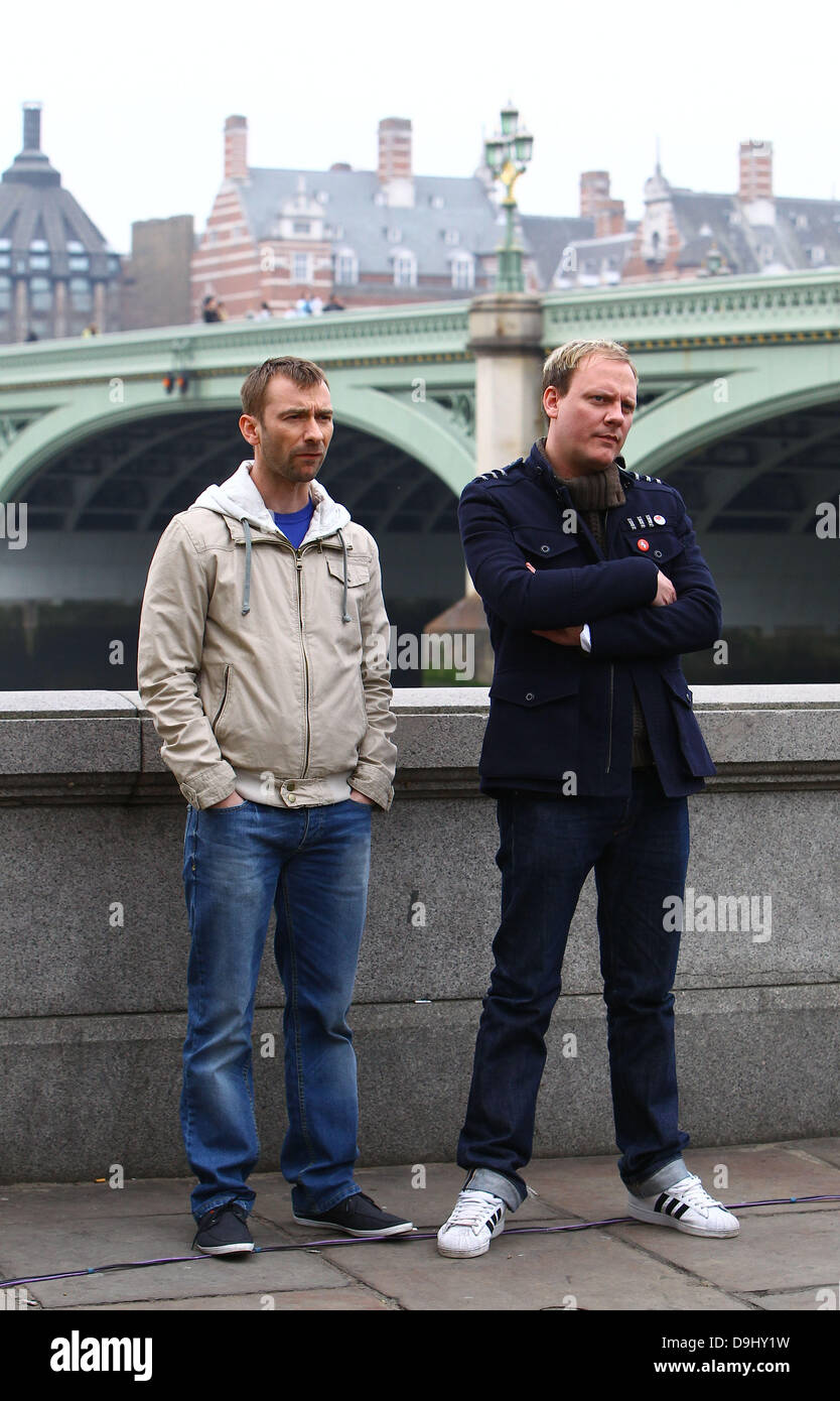 Antony Cotton, Charlie Condou 'Coronation Street' being filmed on ...
