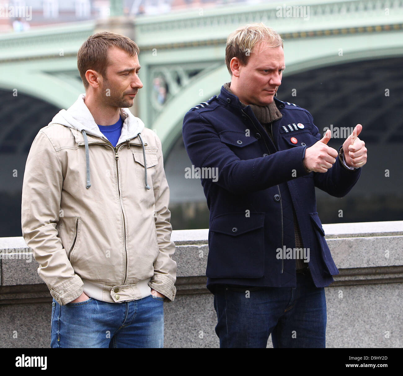 Antony Cotton, Charlie Condou 'Coronation Street' being filmed on ...