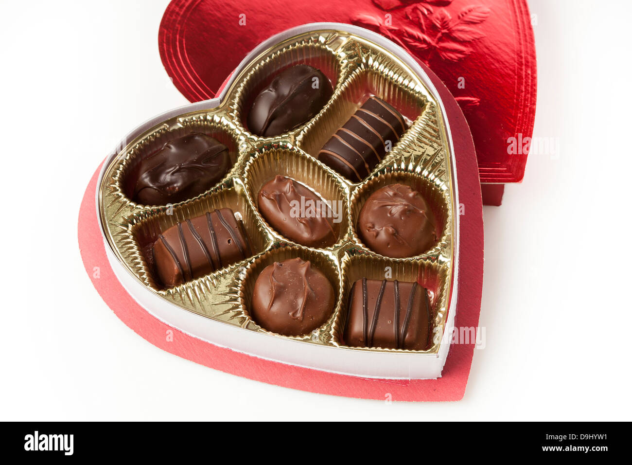 Box of Assorted Chocolates for Valentine's Day Stock Photo - Alamy