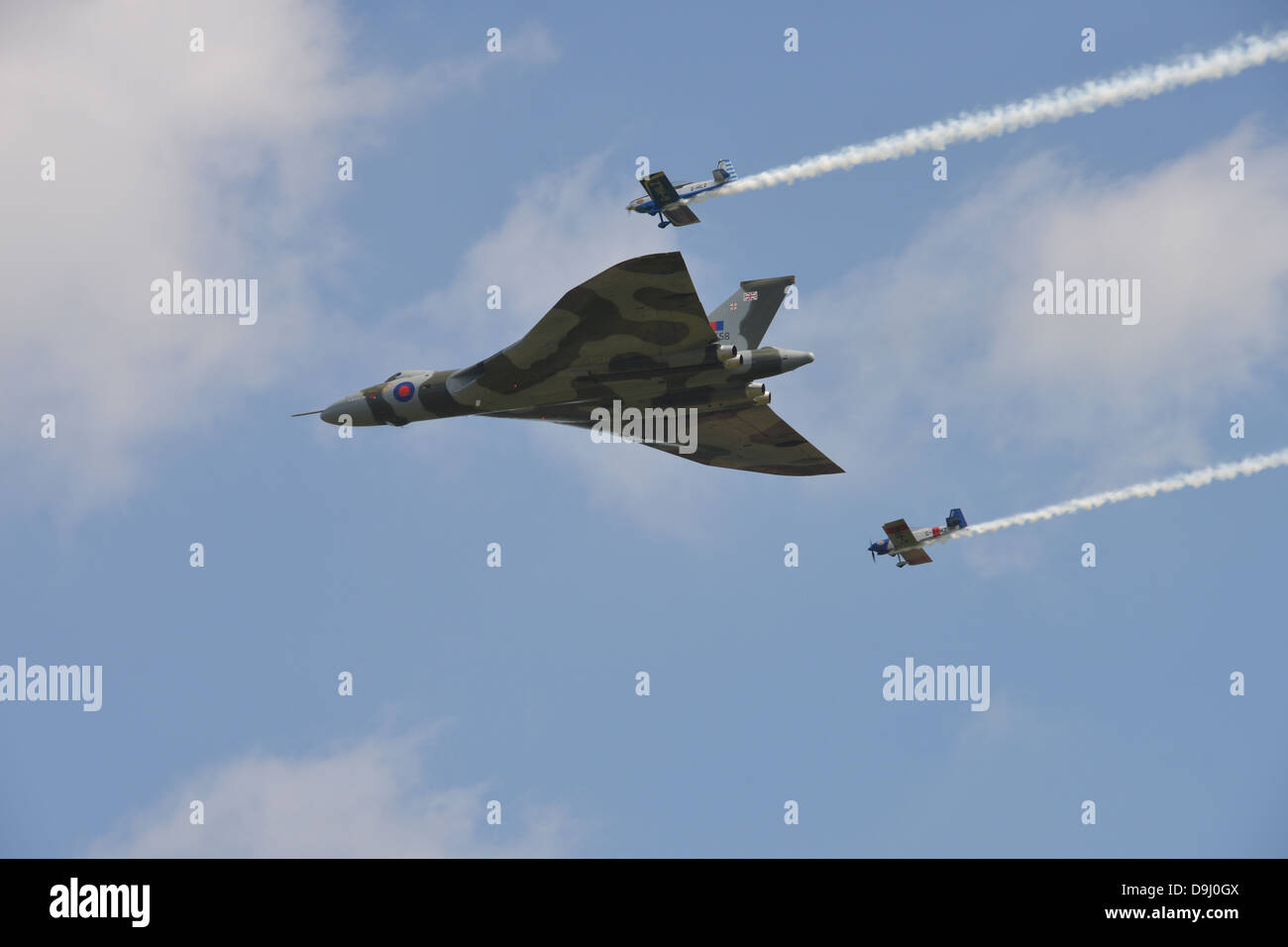 Avro Vulcan XH558 flies in formation -2 Stock Photo - Alamy