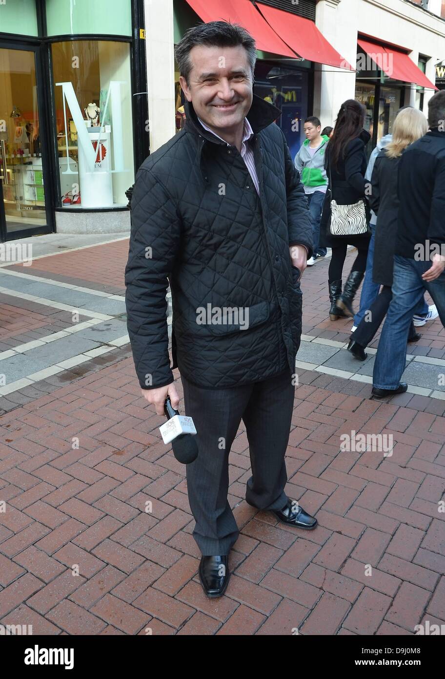 TV3 Morning Show presenter Martin King interviewing shoppers on Grafton ...