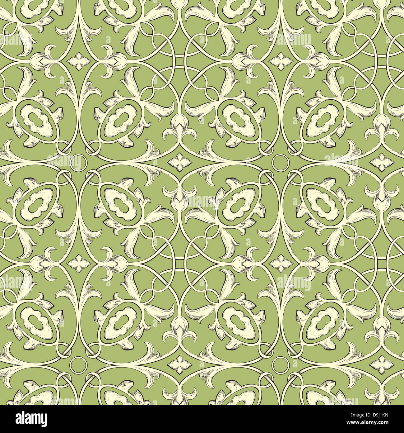 Vector. Seamless damask pattern Stock Photo - Alamy