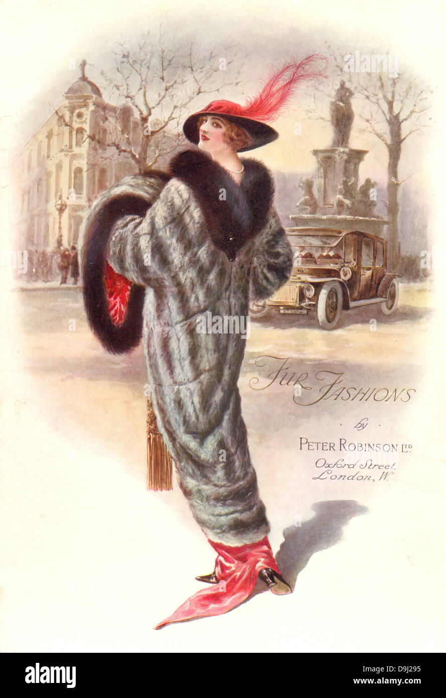 Advertisement for Fur Fashions from Peter Robinson Ltd Stock Photo - Alamy