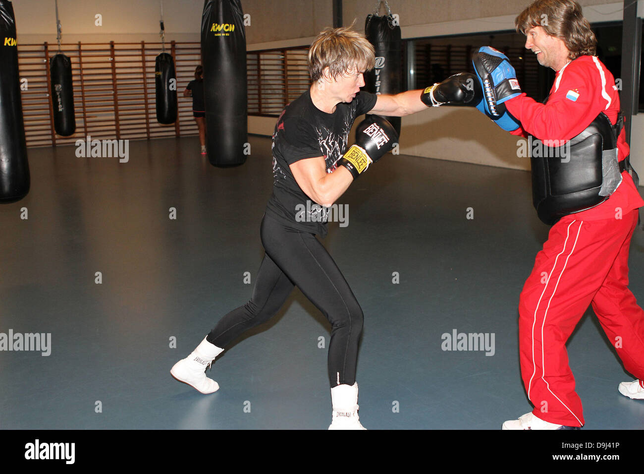Jill Emery of USA training with her trainer Michael Kozlowski. Emery ...