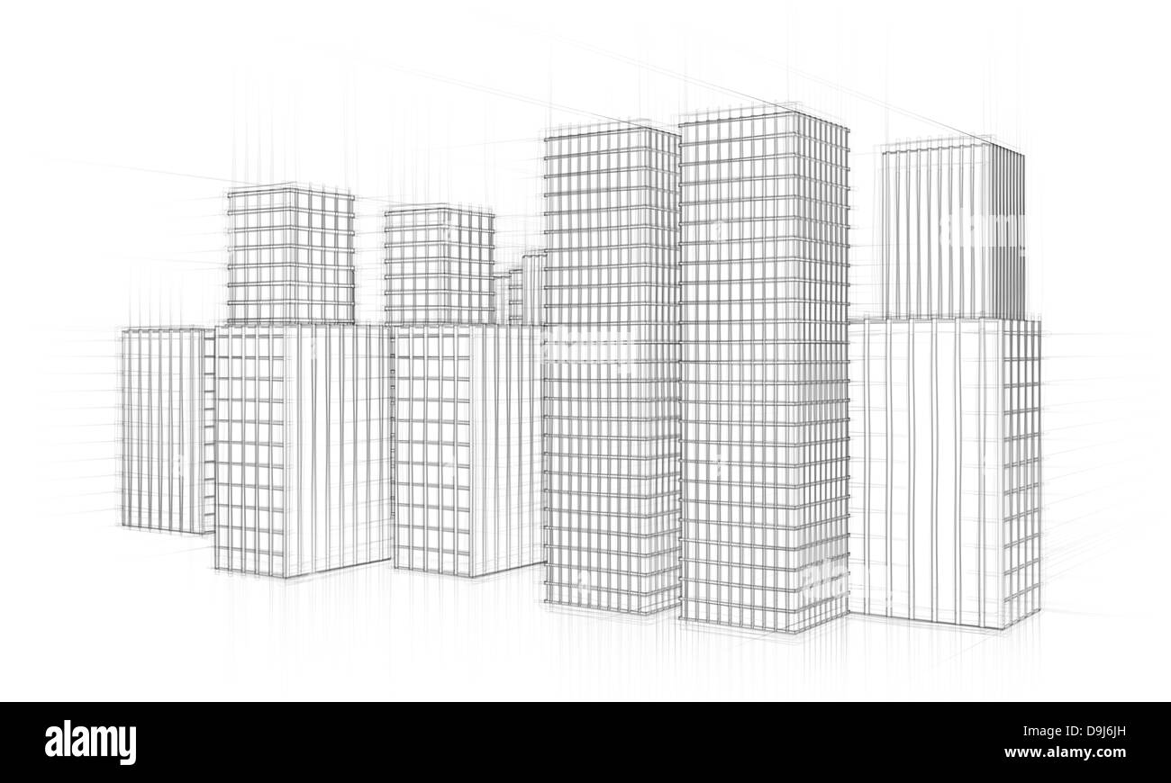 rough sketch of city skyline Stock Photo - Alamy