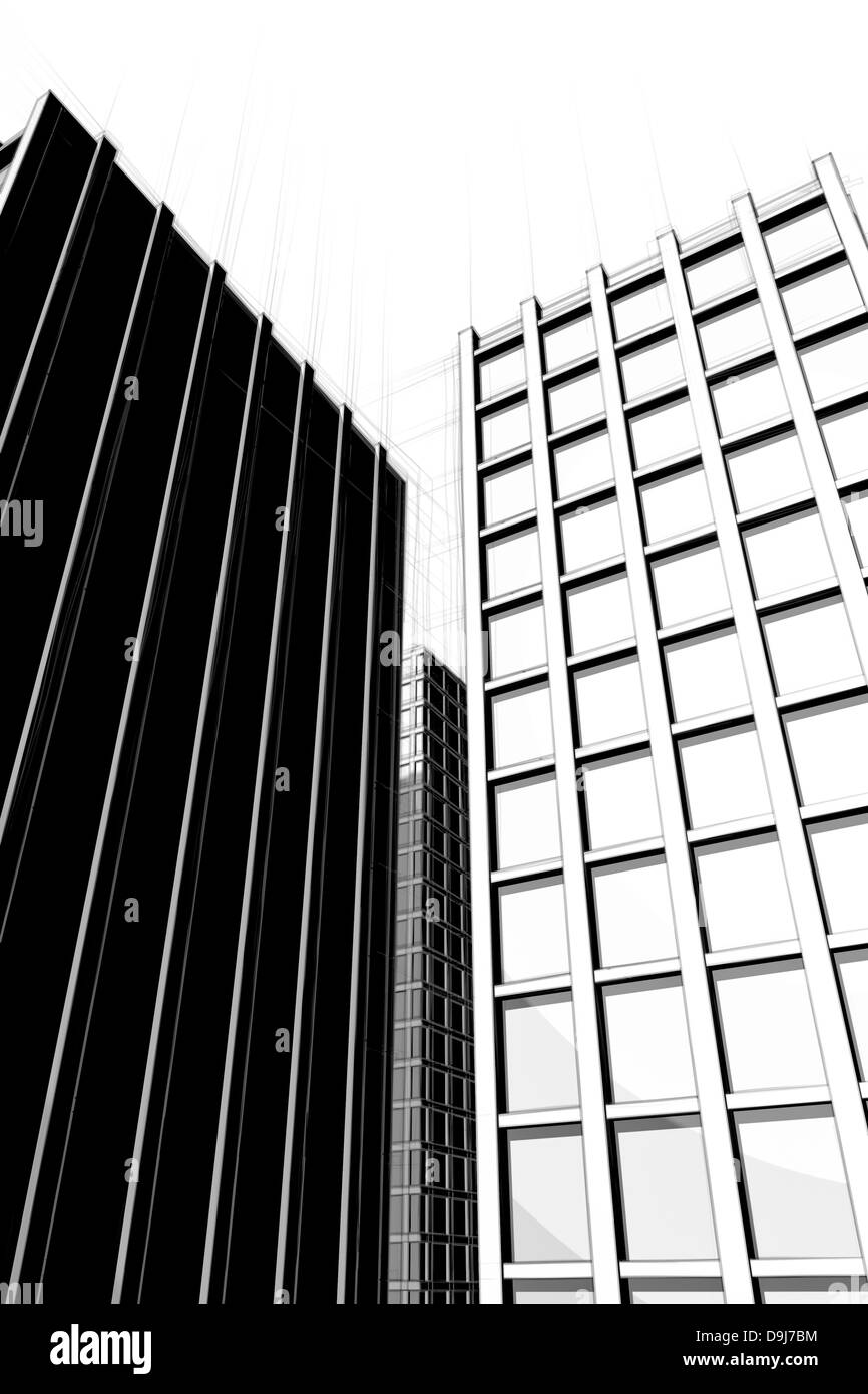 rough drawing of modern urban architecture Stock Photo - Alamy