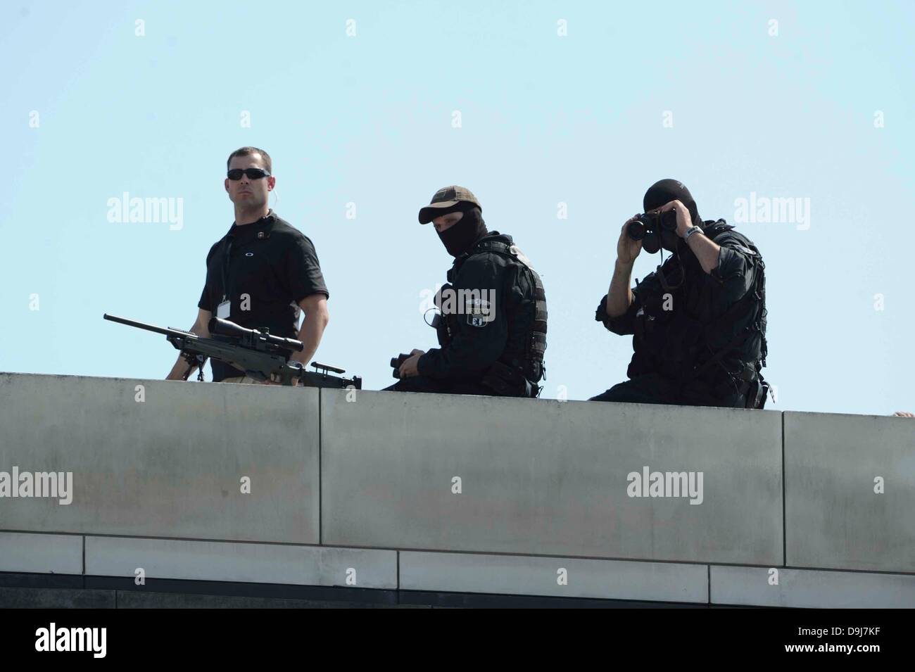 Sniper Security on the roof Speech of U.S. President American / United ...