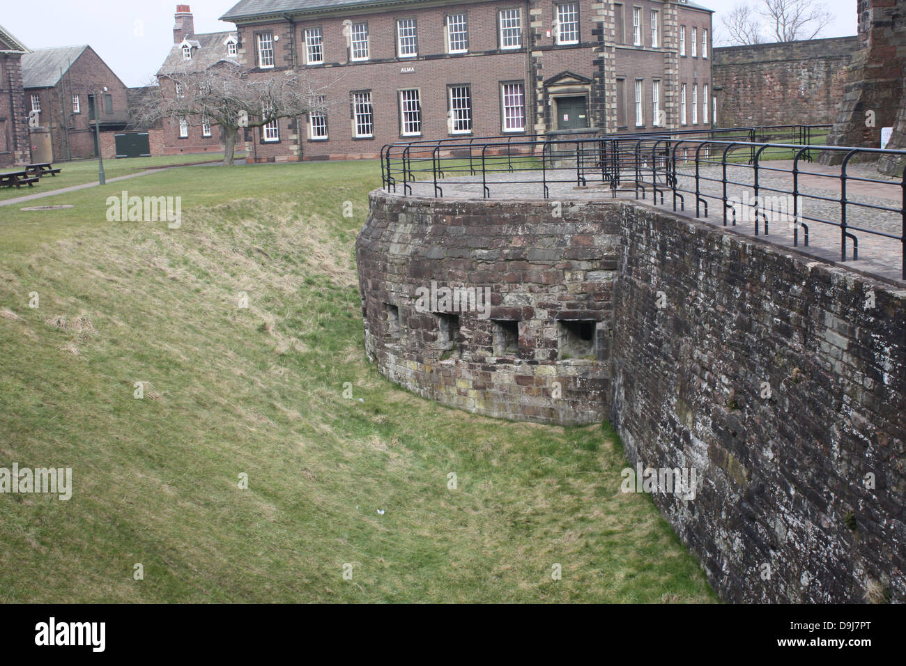 Curved defensive wall Stock Photo - Alamy