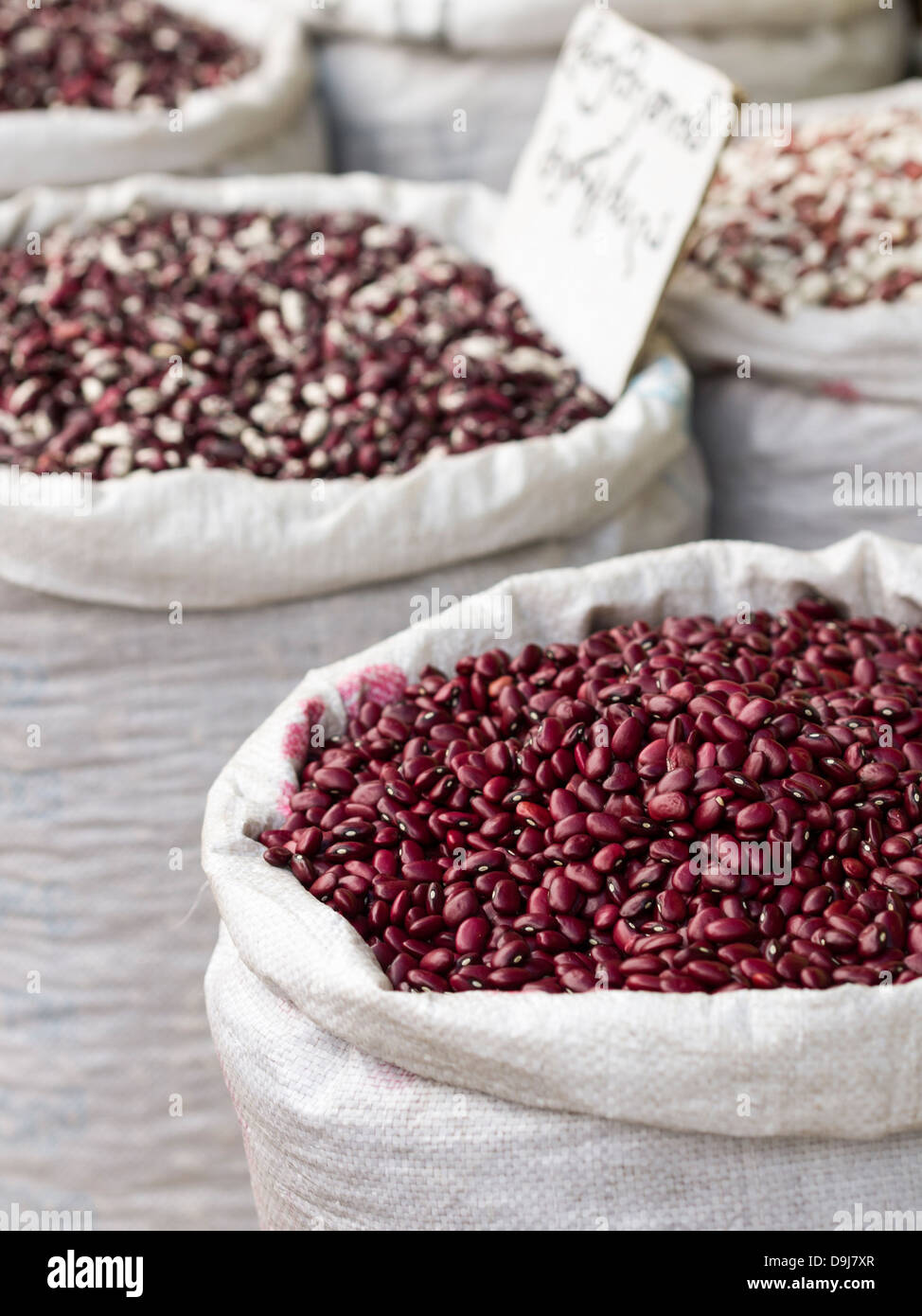 Different beans sold on a local market in Tbilisi, Georgia Stock Photo ...