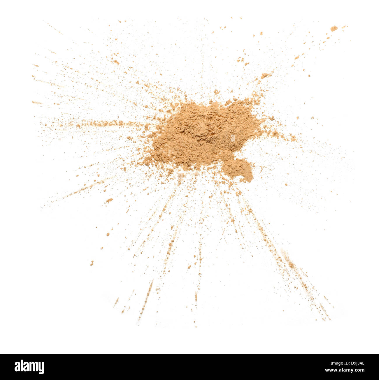 loose powder makeup scatter pile cut out onto a white background Stock ...