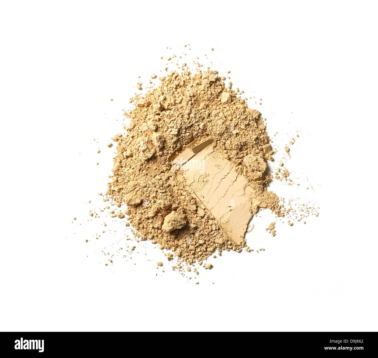 loose powder makeup scatter pile cut out onto a white background Stock ...