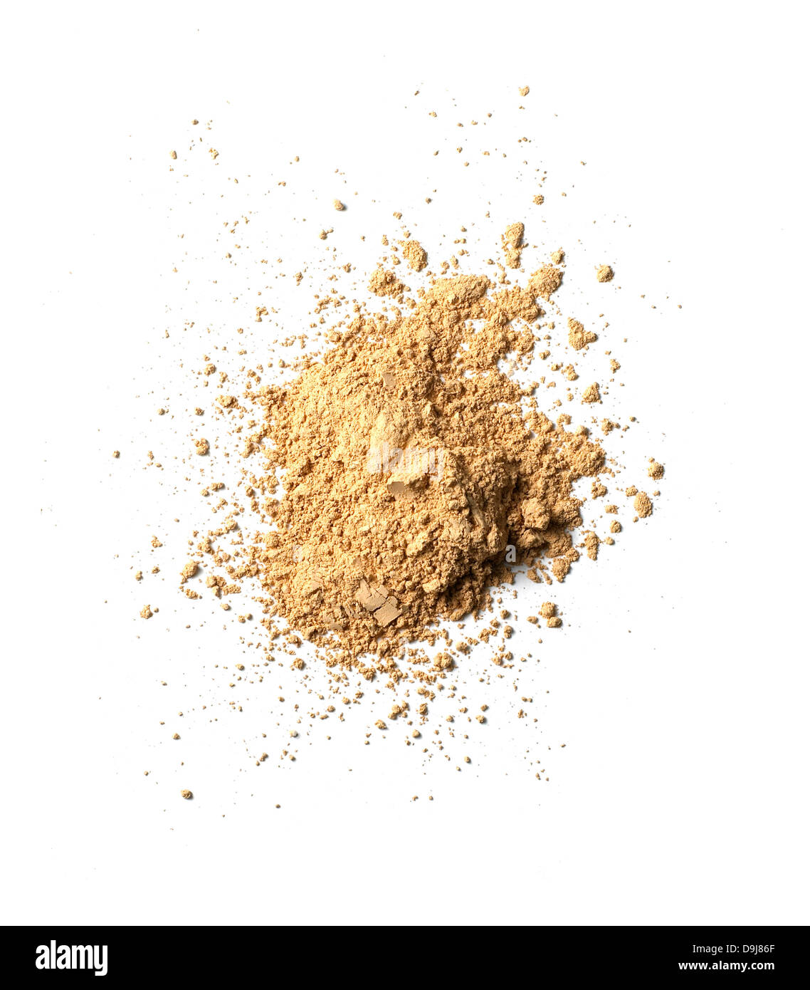 loose powder makeup scatter pile cut out onto a white background Stock ...