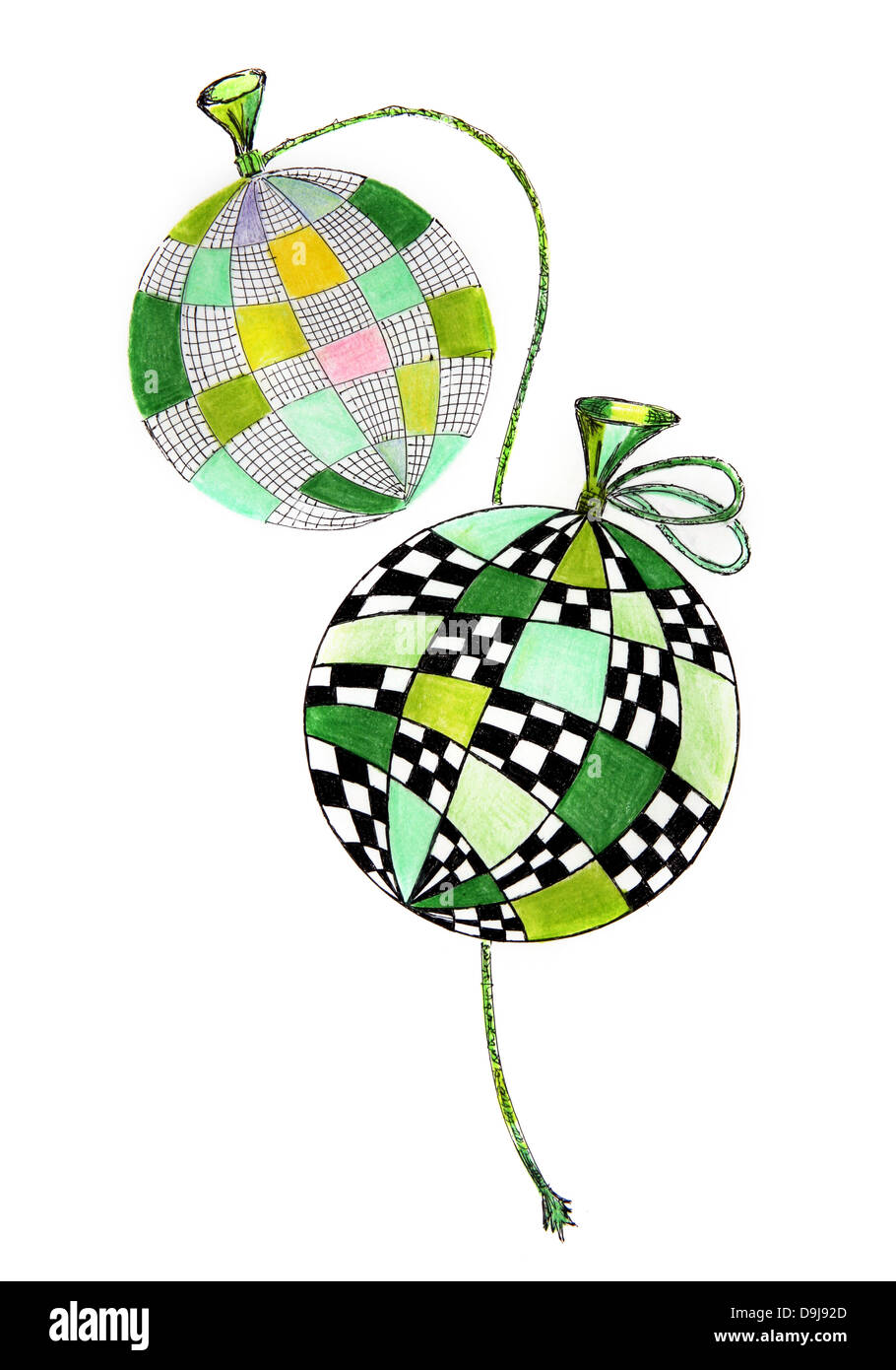 Two balloons drawn by me on a white paper Stock Photo - Alamy