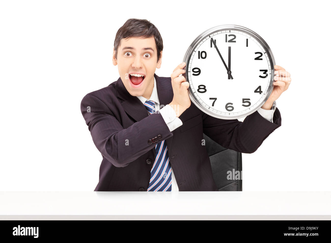Businessman sitting clock table hi-res stock photography and images - Alamy