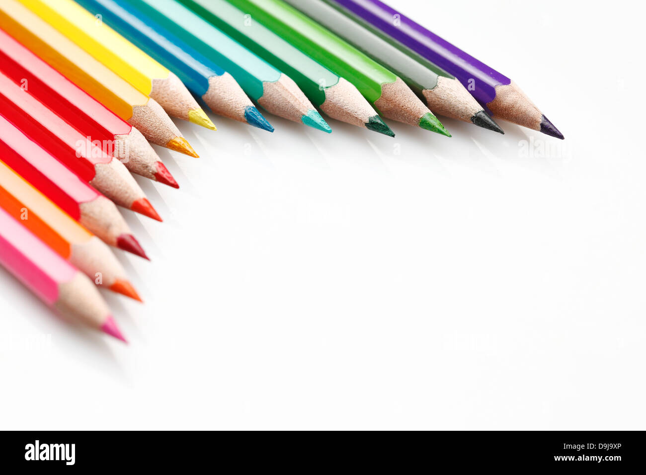 A colored pencil arranged in a angle Stock Photo - Alamy