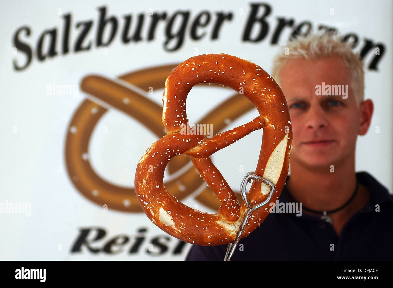 Food, brezen, in Alter Old Market, Salzburg, Austria, Europe Stock ...
