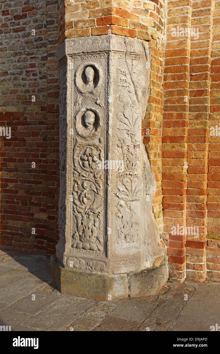 Ornate carved stone work inside the Church of Santa Maria e San Donato ...
