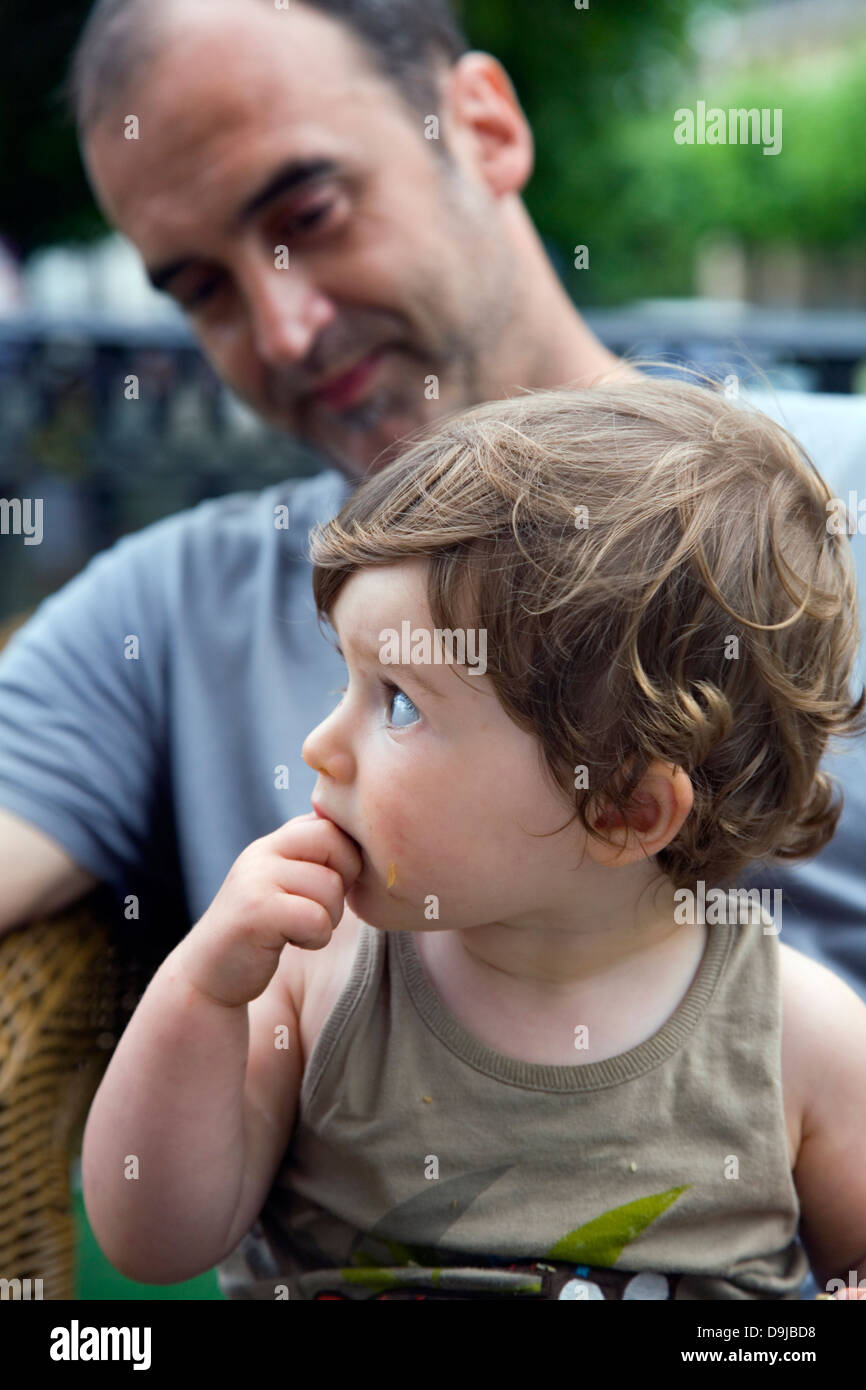 portrait of a little child with is father Stock Photo - Alamy
