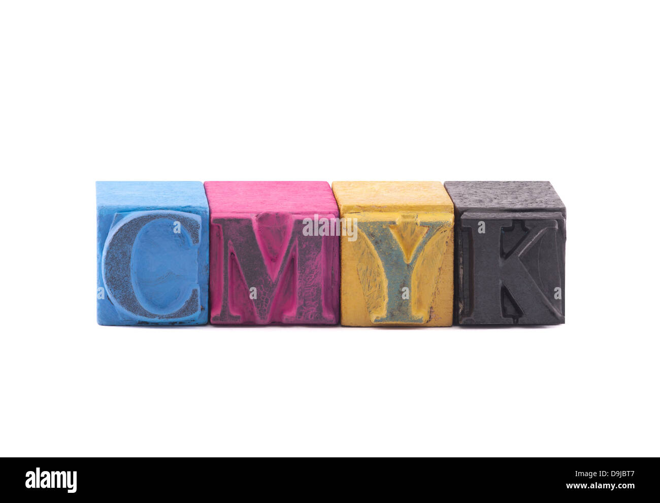 Cmyk made from old letterpress blocks Stock Photo - Alamy