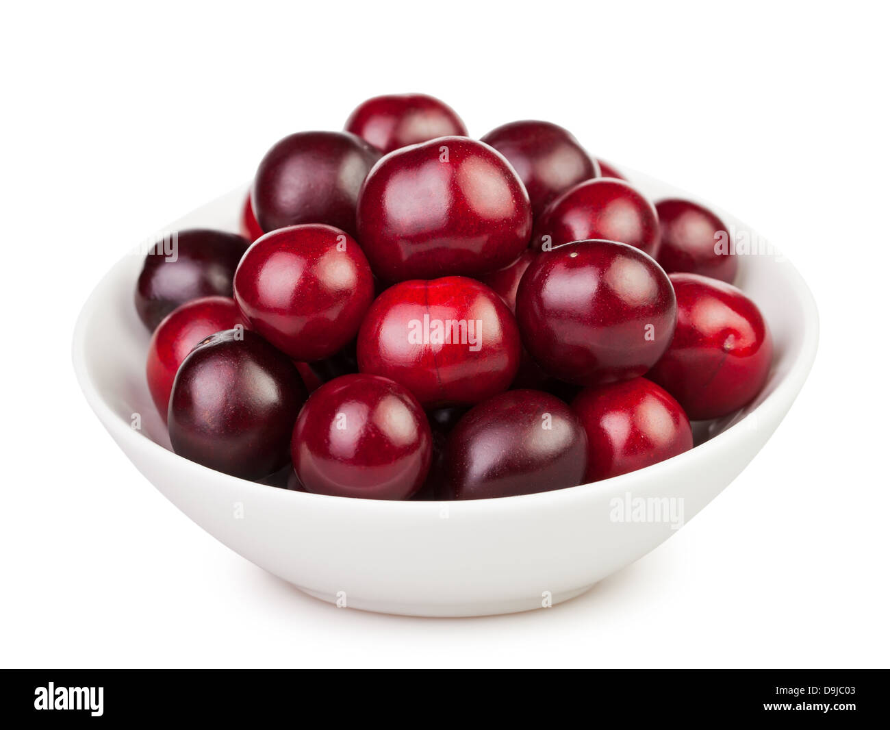 cherry bowl on white background Stock Photo - Alamy
