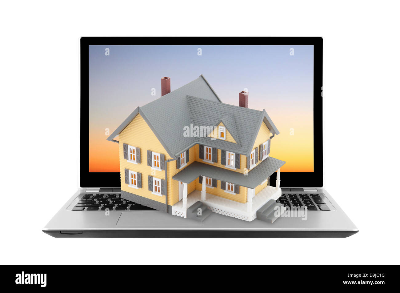 House building office laptop hi-res stock photography and images - Alamy