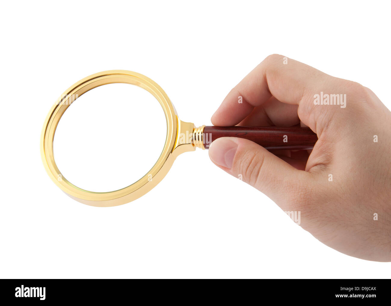 Magnifying glass golden gold hi-res stock photography and images - Alamy