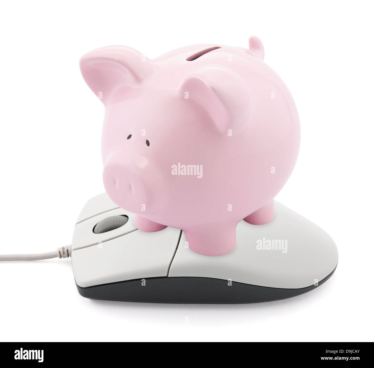 Online banking. Piggy bank and computer mouse Stock Photo - Alamy