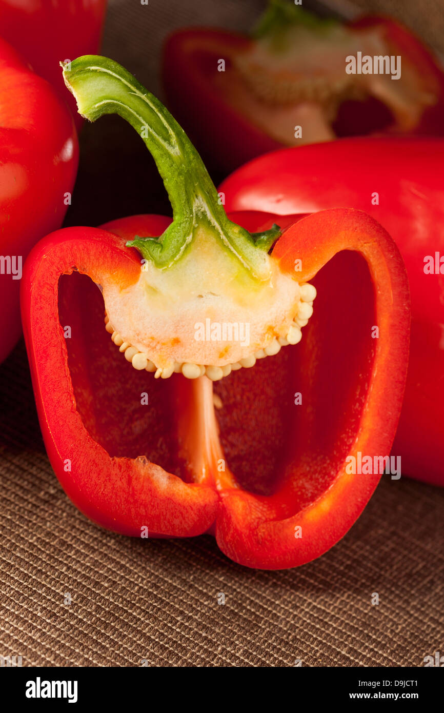 Fresh Organic Red Bell Pepper against a background Stock Photo - Alamy